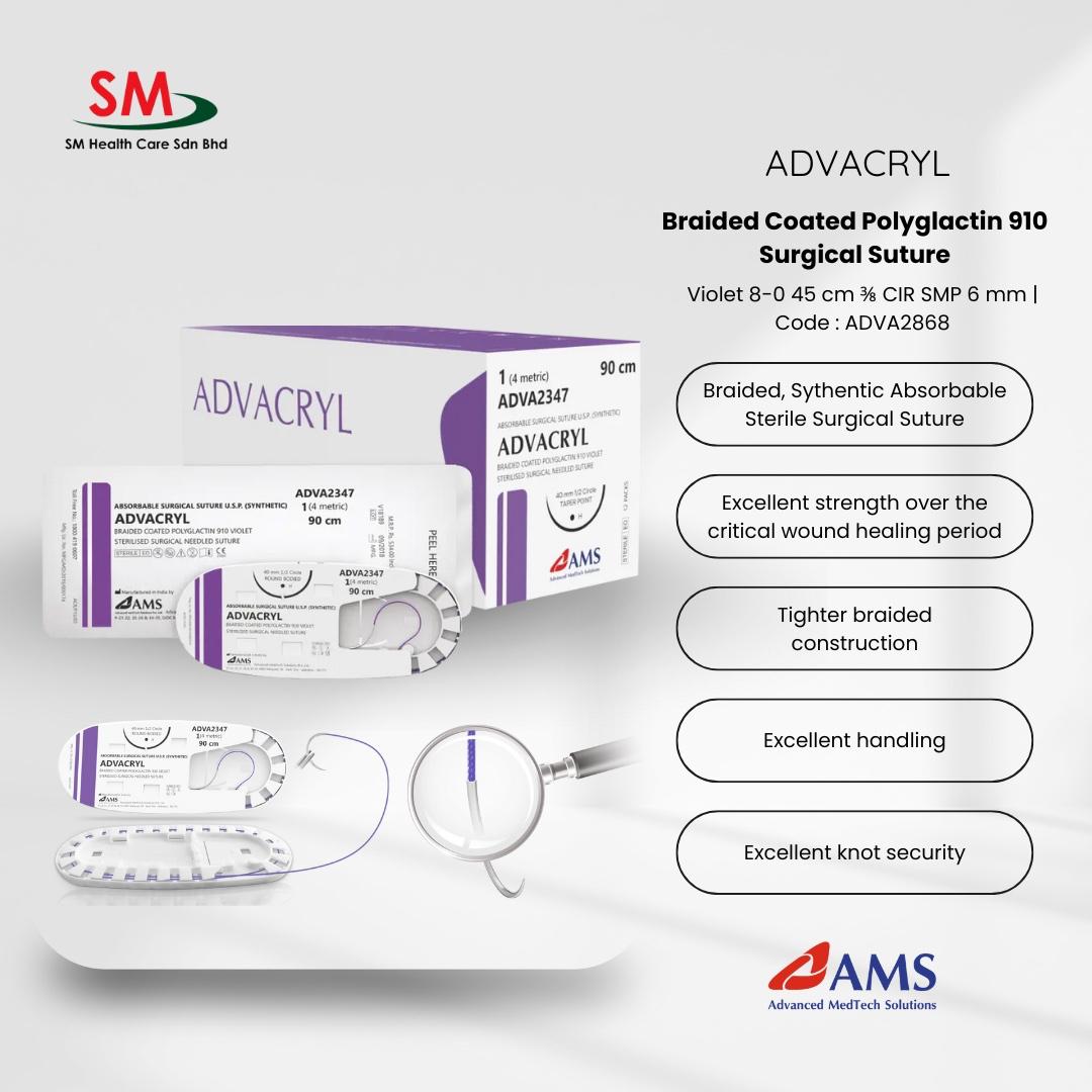 ADVACRYL -BRAIDED COATED POLYGLACTIN 910 VIOLET – SM Health Care